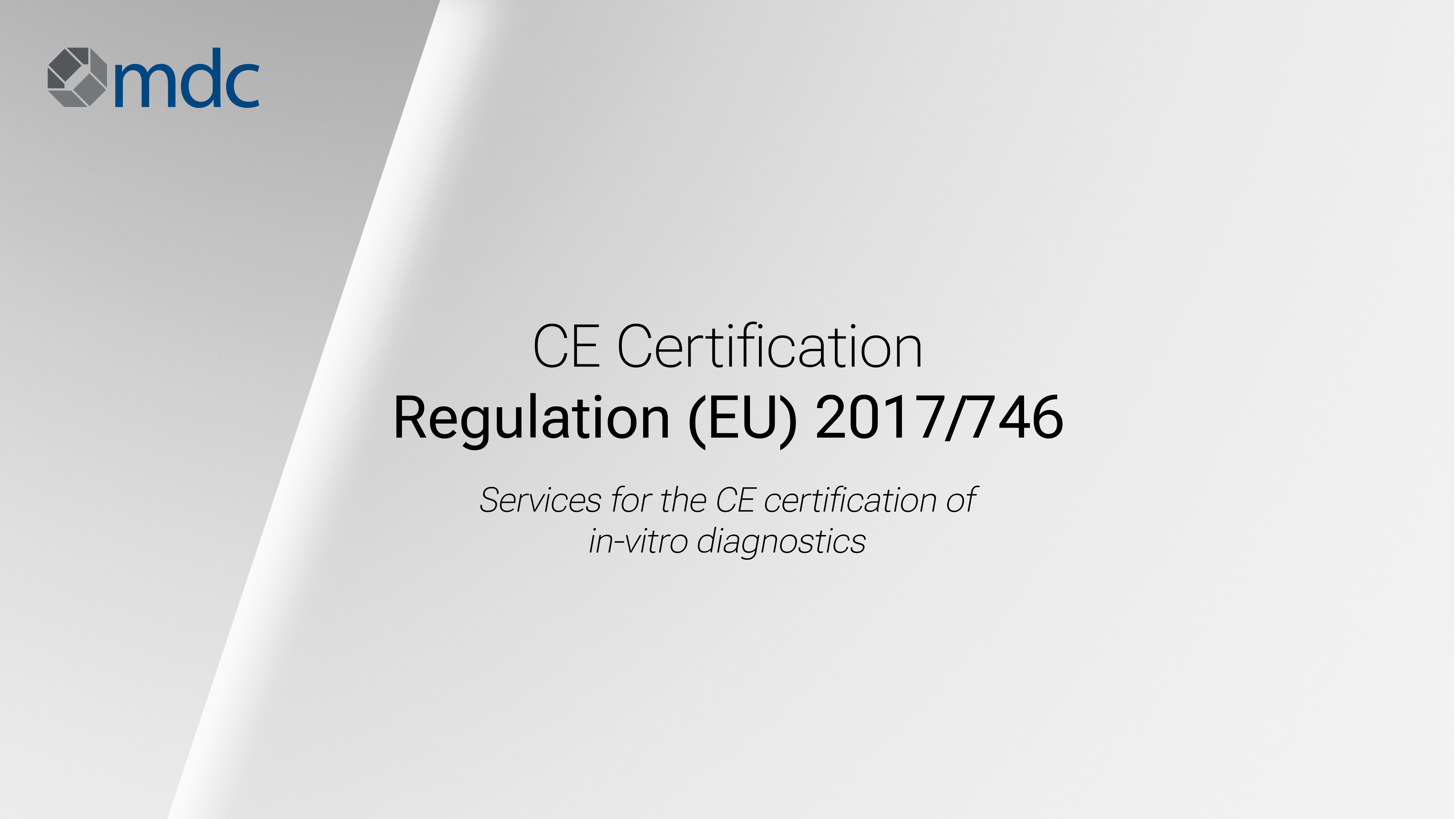 Services for the CE certification of in-vitro diagnostics